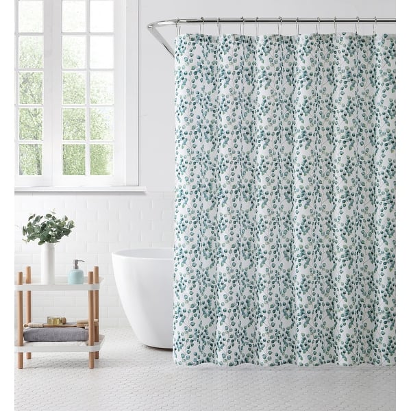 Leaf Shower Curtain With Eucalyptus Design - Bed Bath & Beyond - 31760266