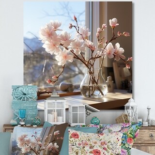 Designart "Pink And White Realistic Plumeria Purity " Plumeria Wall Art ...