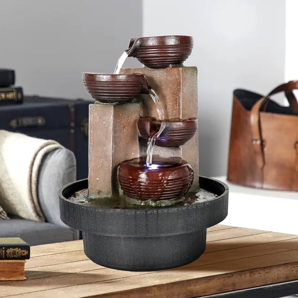 9-Inch High Indoor Tabletop Water Fountains for Office Room Decoration ...