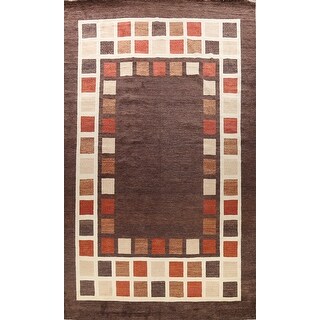 Geometric Gabbeh Oriental Large Wool Area Rug Hand-knotted Carpet - 12 ...