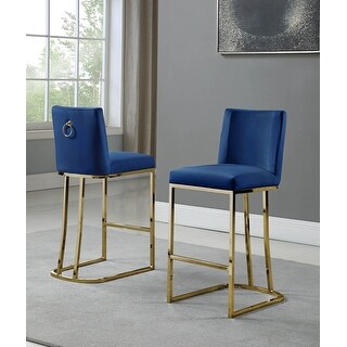 Best Quality Counter Chairs w/ Gold Stainless Base (Set of 2) - Bed ...
