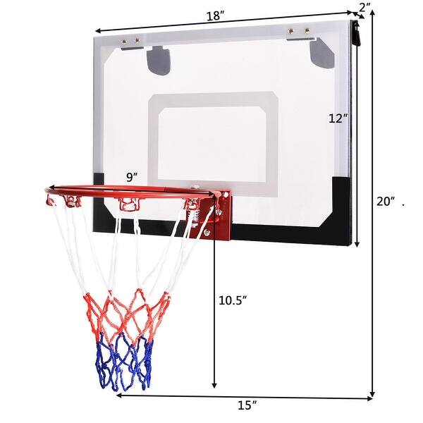 Over-The-Door Mini Basketball Hoop Includes Basketball and 2 Nets - On ...
