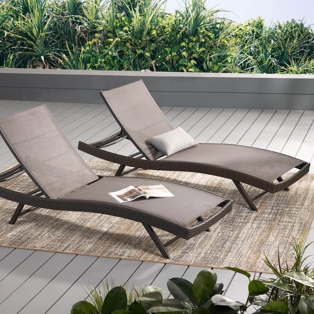 Christopher Knight Home Kauai Outdoor Chaise Lounge (Set of 2 ...