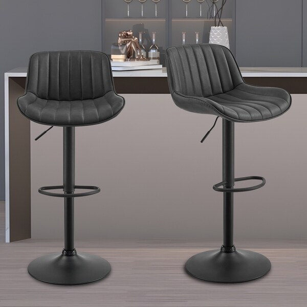 Art Leon Adjustable Height Swivel Barstool Set of 2