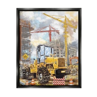 Stupell Busy Construction Site Framed Floater Canvas Wall Art Design by ...