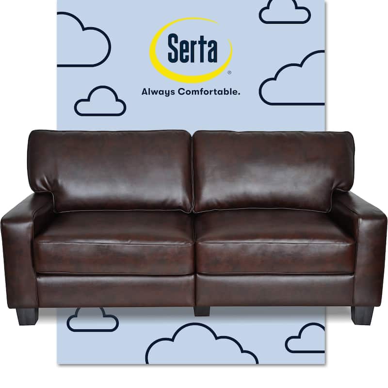Serta® RTA Palisades Collection 78" Sofa in Kingston Chestnut ...