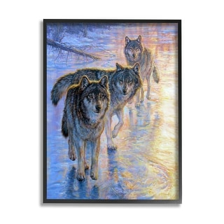 Stupell Sunlit Wolf Trio Painting Framed Giclee Art by Beth Hoselton ...