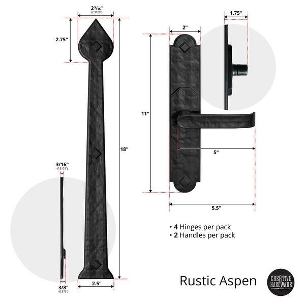 Cre8tive Hardware Rustic Aspen Magnetic Garage Door Hardware Set (6 ...