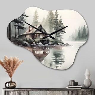 Designart - Cottage By The Lake I - Lake House Cottage Wall Clocks in ...
