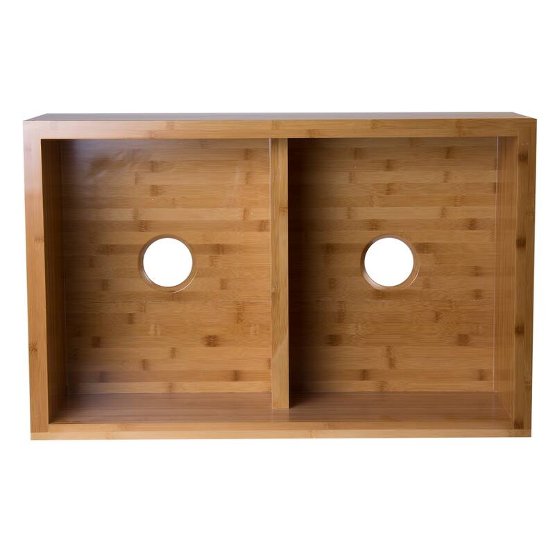 Alfi Bamboo 33-inch Double Bowl Kitchen Farm Sink - Brown - Overstock ...