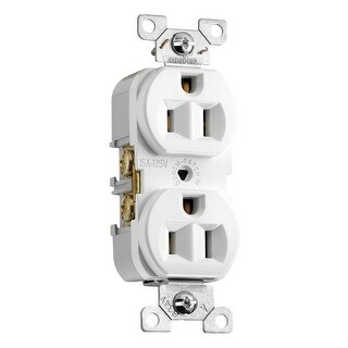 Cooper Wiring CR15W 3-Wire Commercial Grade Duplex Receptacle, White ...