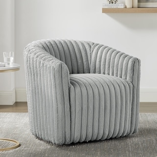 Anna Ultra Plush Wide Cord-like Swivel Barrel Chair by Greyson Living ...