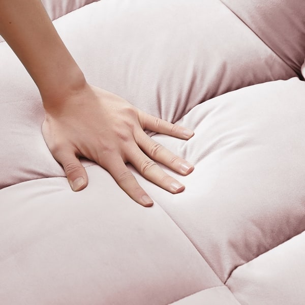 Pink Adjustable Back Sleeper Sofa w/ Convertible Folding Pull-out Bed ...