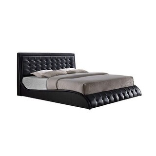 Faux Leather Upholstered Queen Bed in Black - Bed Bath & Beyond - 34829968