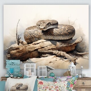 Designart "Rattlers Rattlesnake " Snake Animal Wall Art - Bed Bath ...