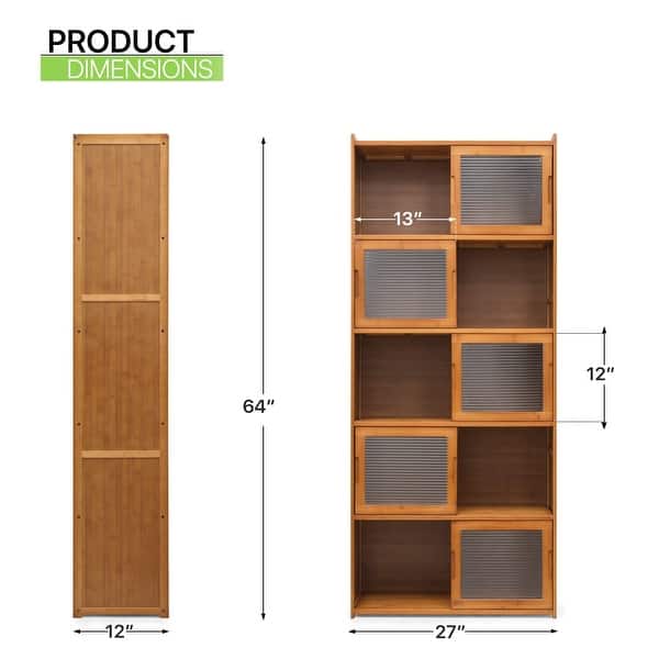 10 Cube Storage Shelf Organizer Bookshelf Free Standing with Slidable ...