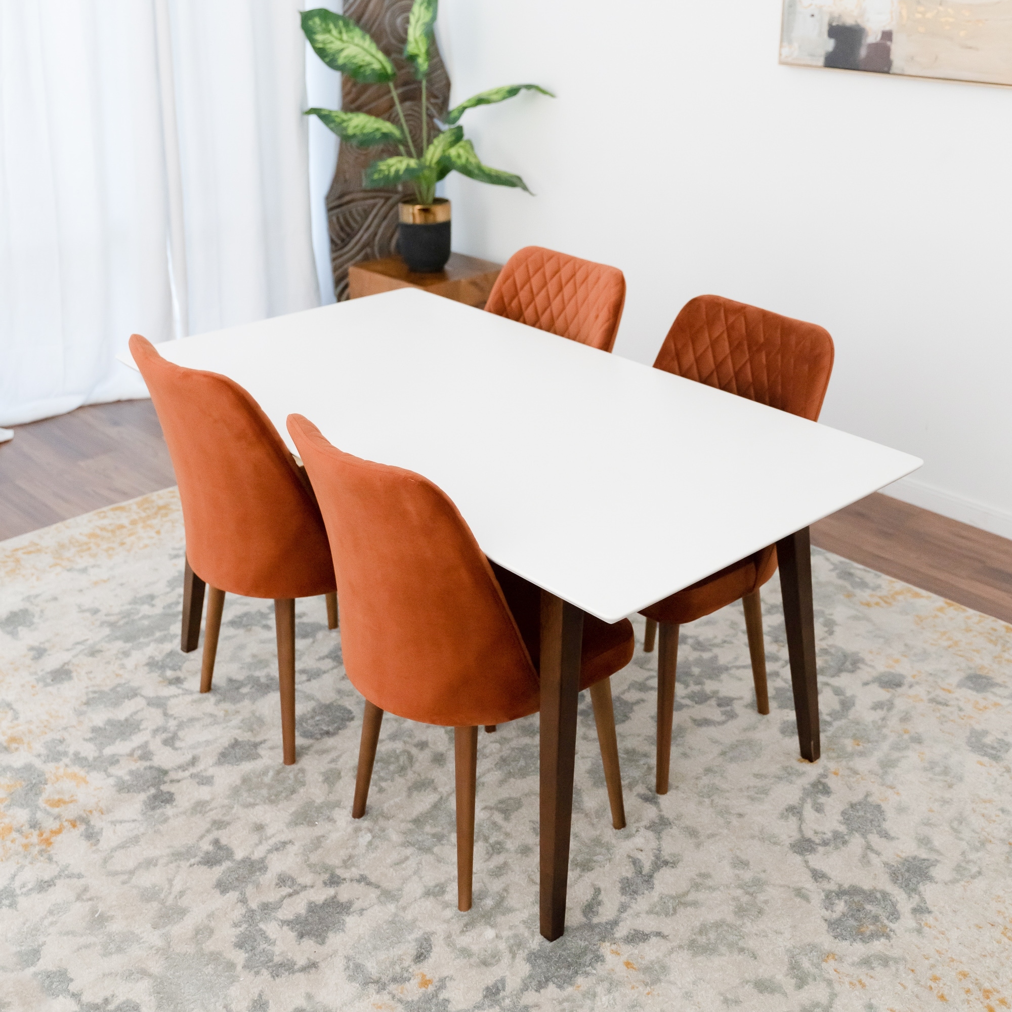 orange dining table