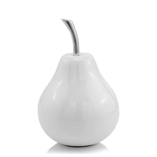 White Medium Pear Shaped Aluminum Accent Home Decor - Bed Bath & Beyond ...