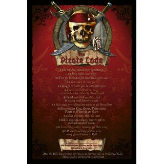 Pirate Code Typography Art Poster - 24 x 36 Inch - Bed Bath & Beyond ...