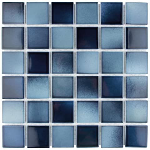 Merola Tile Channel Terra Azure Mega Square 12-1/4" x 12-1/4" Porcelain ...