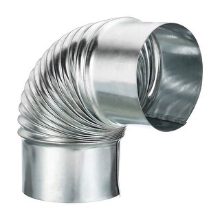 90 Degree Elbow Duct Pipe Connector, HVAC Galvanized Iron Adapter ...