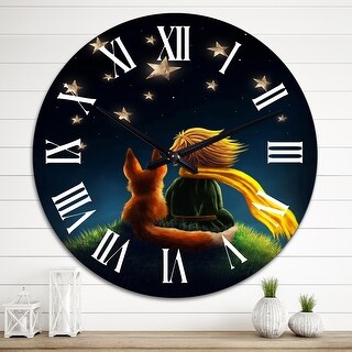 Designart 'Le Petit Prince Little Boy With Fox' Children's Art wall ...