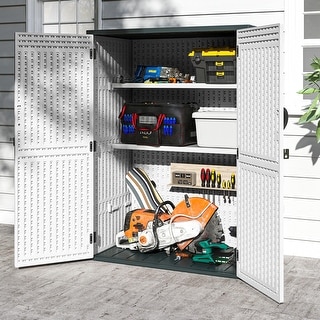 2-Piece Outdoor Storage Rack, Horizontal Shelf for Storing Garden Tools ...