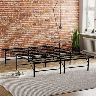 Metal Mattress Foundation Bed Frame, Bed Base, Bedroom Furniture, Black ...