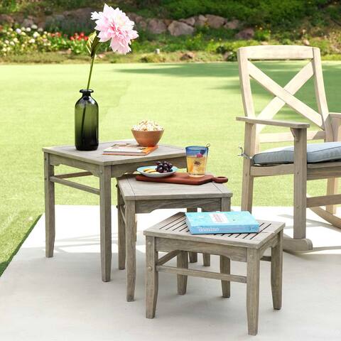 Cambridge Casual West Lake Solid Wood Outdoor Nesting Tables ...