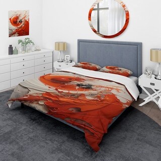 Designart "Red Spiral Chaos Unleashed" Abstract Collages Bedding Cover ...