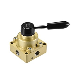 Rotary Lever Hand Valve,HV-03 3/8"G Female 3 Position 4 Ways Air Flow ...