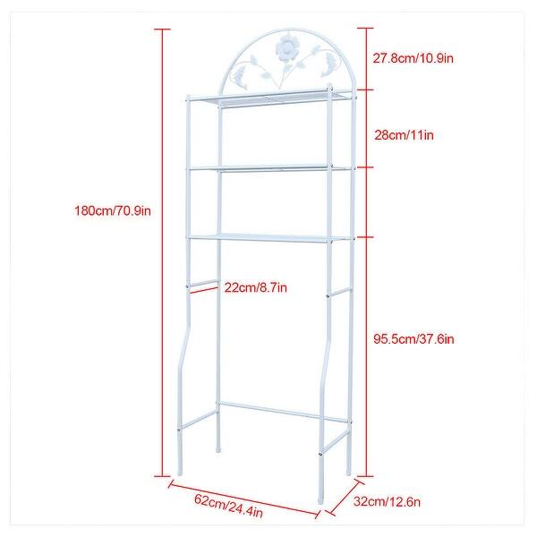 Free Standing 3-Tier Over The Toilet Storage Rack Bathroom Shelves ...