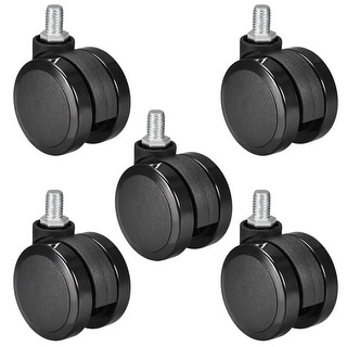 Swivel Caster Wheel 2 Inch PU Twin Wheel M10x15mm Threaded Caster 5pcs ...