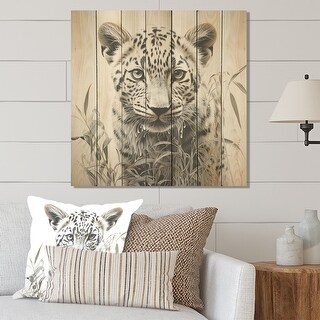 Designart "Grey Majestic Leopard Portrait II" Leopard/Cheetah Animal ...