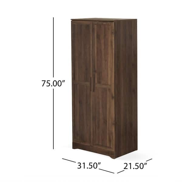 Rustic Armoire Wardrobe Closet with Double Door - Bed Bath & Beyond ...