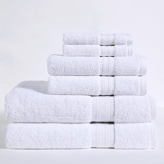 Wellbeing by Sunham Dobby 6PC Bath Towel Set - Bed Bath & Beyond - 36217802
