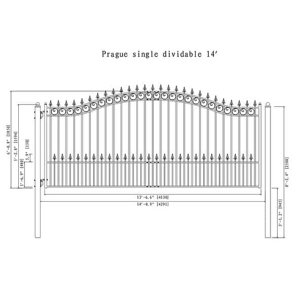 ALEKO Steel Single Swing 14 ft Driveway Gate Prague Style Black - Bed ...