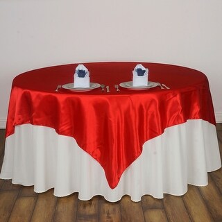 15 Satin Table Overlays Wedding Party Toppers 60" x 60" Red - Bed Bath ...