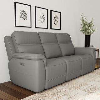 Sawyer Grey Power Reclining Sofa with Power Headrests & Lumbar by Flexsteel - 87" x 41" x 40 ...