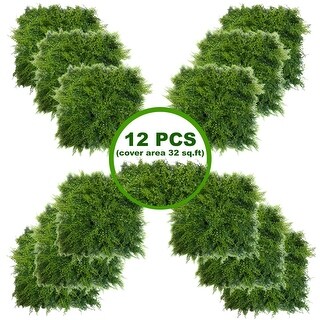 Artificial Foliage Maya Wall Panels (Set of 12) Indoor/Outdoor - Green ...