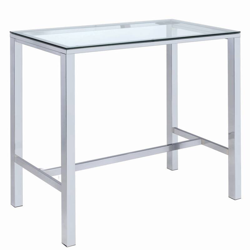 Modern Design Chrome and Glass Bar Table Set - Overstock - 36722590