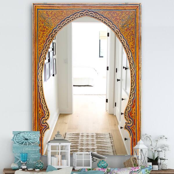 Designart 'Ancient Door Morroco' Traditional Mirror - Large Printed ...