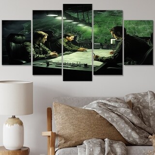 Designart "Military Mission Command I" Army Multipanel Canvas Art Print ...