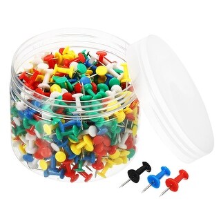 400pcs Push Pins, Plastic Head Map Thumb Tacks Steel Point, Multicolor ...