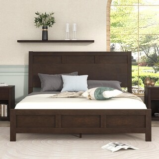 Classic rich brown king size bed without spring box - Bed Bath & Beyond ...