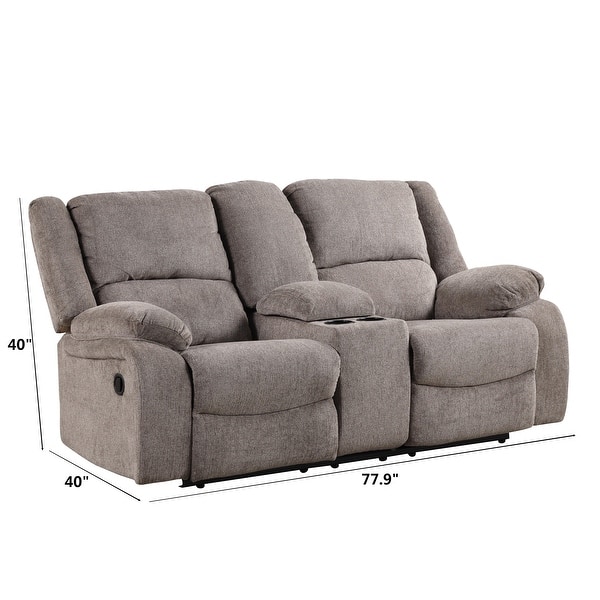 Chasel 3-Piece Mocha Chenille Manual Reclining Sofa Set - Bed Bath ...