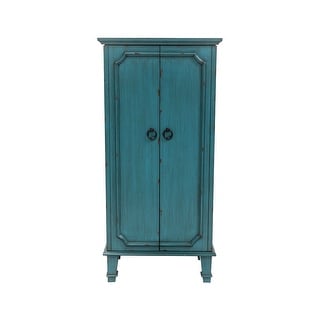 Vintage Turquoise Hand Painted Jewelry Armoire with Antique Drawer ...