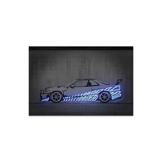 Skyline R34 Print On Acrylic Glass by Octavian Mielu - Bed Bath ...