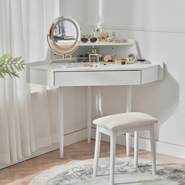 corner dressing table with mirror