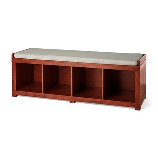 4-Cube Storage Organizer Bench, Mahogany - Bed Bath & Beyond - 36298200